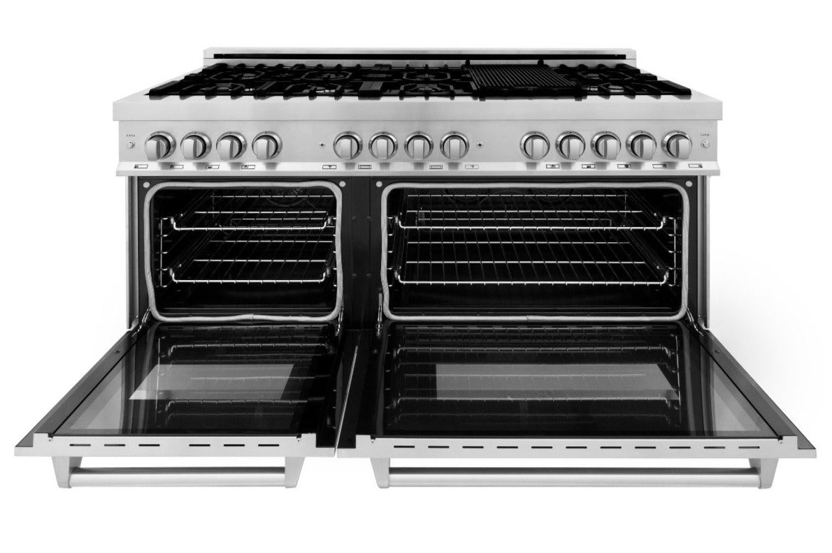 ZLINE 60 in. Professional Gas Burner and 7.4 cu. ft. Electric Oven in ...