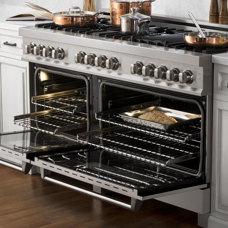 ZLINE 60 in. Professional Gas Burner and 7.6 cu. ft. Electric Oven in ...