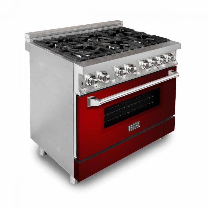 ZLINE 36 in. Professional Gas Burner/Electric Oven Stainless Steel Ran ...